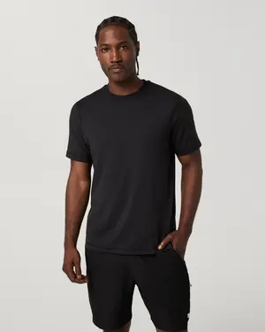 Vuori Short Sleeve Ponto Performance T-shirt - Solid Black