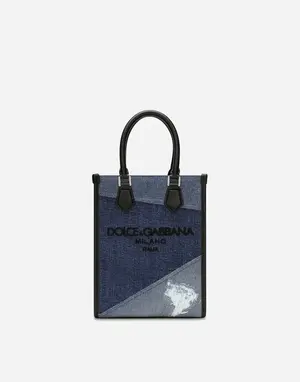 Dolce & Gabbana Patchwork Denim Crossbody Bag - Blue