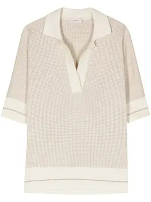 Agnona Houndstooth-pattern Polo Shirt