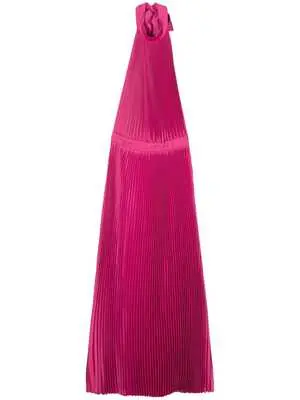 L'IDEE Open-back Pleated Maxi Dress