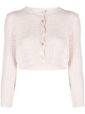 Fabiana Filippi Sequin-detail Open-knit Cardigan - Pink