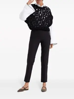 Brunello Cucinelli High-waisted Cropped Trousers - Black