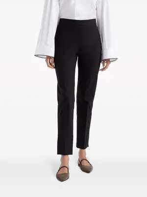 Brunello Cucinelli High-waisted Cropped Trousers - Black