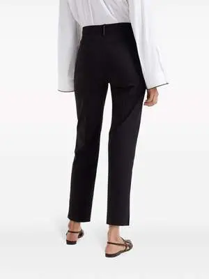 Brunello Cucinelli High-waisted Cropped Trousers - Black