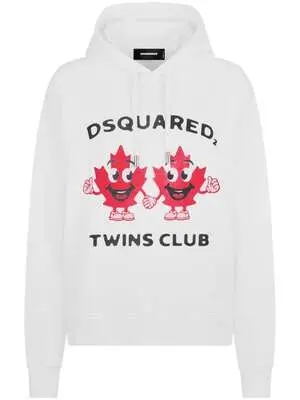 Dsquared2 Graphic-print Jersey Hoodie - White