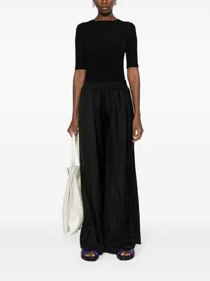 Fabiana Filippi Cut-out Fine-ribbed T-shirt - Black