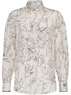 Brunello Cucinelli Monili-chain Graphic-print Shirt