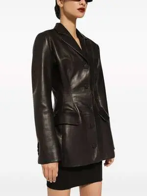 Dolce & Gabbana Single-breasted Leather Blazer