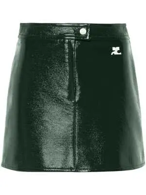 COURREGES Re-edition Vinyl Mini Skirt - Green