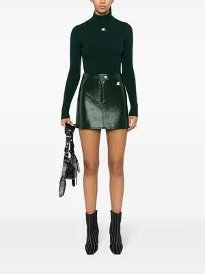 COURREGES Re-edition Vinyl Mini Skirt - Green