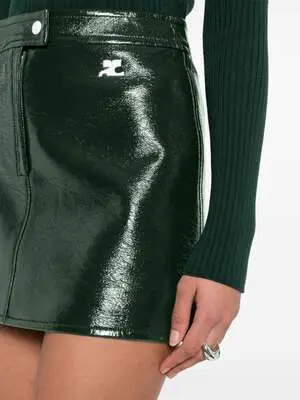 COURREGES Re-edition Vinyl Mini Skirt - Green