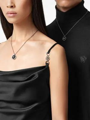 Versace Medusa Enamel Pendant Necklace