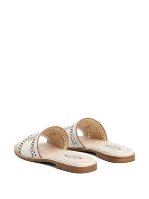 TOD'S Laser-cut Leather Sandals - White