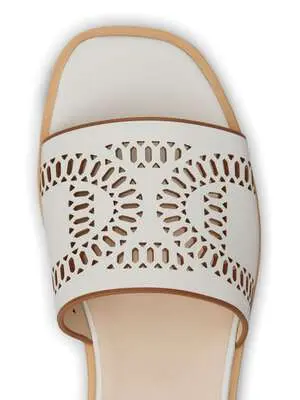 TOD'S Laser-cut Leather Sandals - White