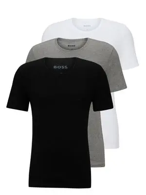 BOSS Crew-neck Cotton T-shirt Set - Black