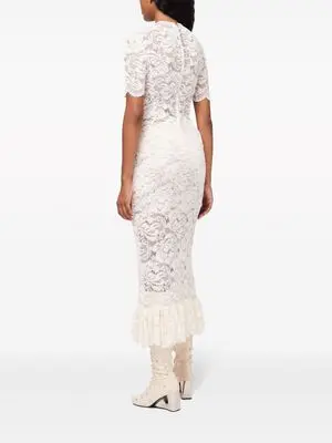 Rabanne Lace High-waist Midi Skirt - White