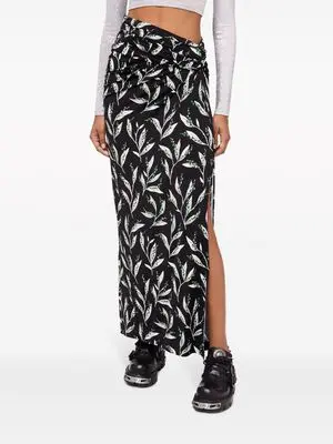 Rabanne Graphic-print Maxi Skirt - Black