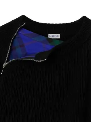 Burberry Zip-detail Wool Jumper