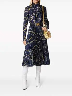 Versace Greca Nautical-print Pleated Skirt