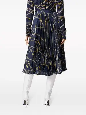 Versace Greca Nautical-print Pleated Skirt