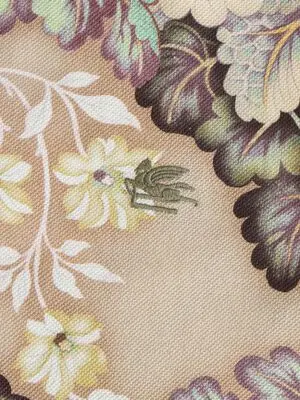 Etro Floral-print Cotton Polo Shirt - Neutrals