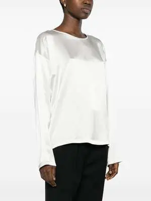 Fabiana Filippi Silk Satin Blouse - Silver