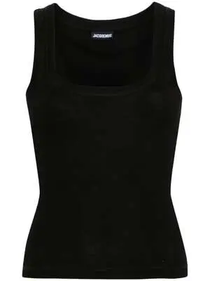Jacquemus Ribbed Tank Top - Black