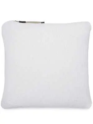Brunello Cucinelli Ribbed-knit Square-shape Cushion - White