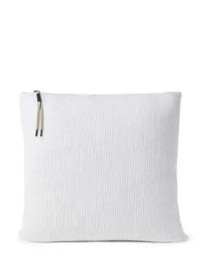 Brunello Cucinelli Ribbed-knit Square-shape Cushion - White