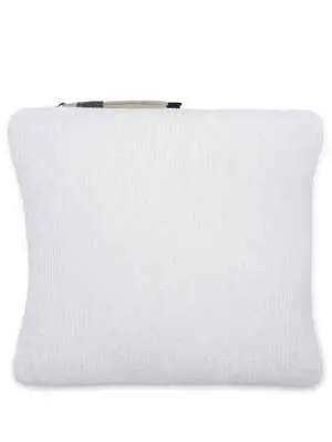 Brunello Cucinelli Ribbed-knit Square-shape Cushion - White