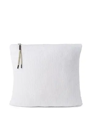 Brunello Cucinelli Ribbed-knit Square-shape Cushion - White