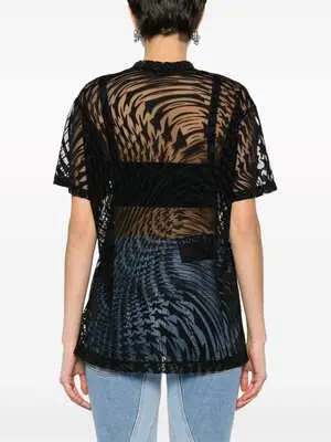 MUGLER Flocked-print T-shirt - Black
