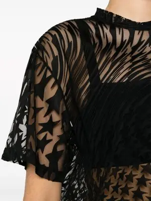 MUGLER Flocked-print T-shirt - Black