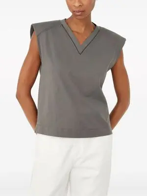 Brunello Cucinelli Monili Chain Cotton Tank Top