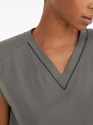 Brunello Cucinelli Monili Chain Cotton Tank Top