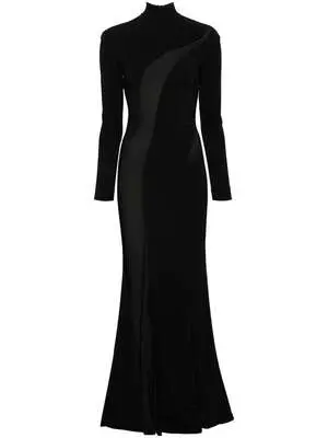 MUGLER Mesh-paneling Maxi Dress