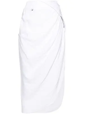 Jacquemus La Jupe Asymmetric Midi Skirt - White