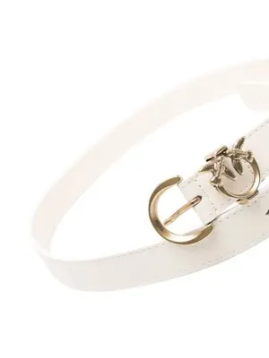 Pinko Tumbled Leather Belt With Love Birds Detail
