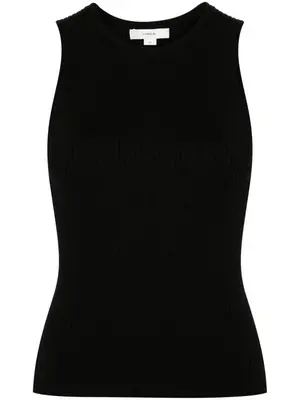 Vince Ribbed Knit Tank Top - Black