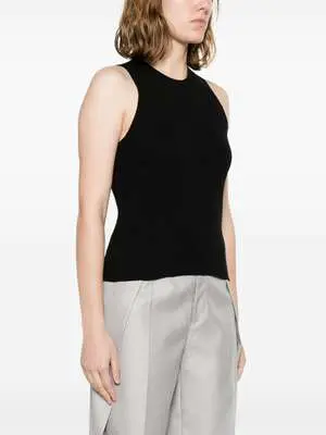 Vince Ribbed Knit Tank Top - Black
