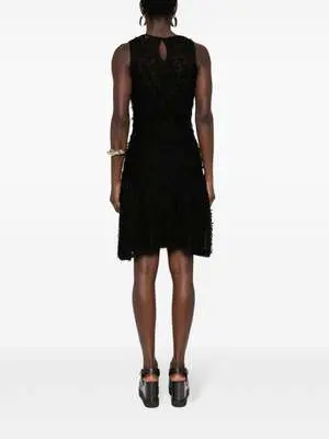 Chloé Frayed Mini Dress - Black