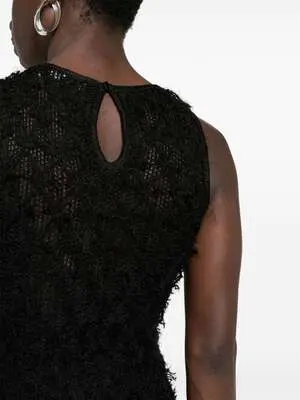 Chloé Frayed Mini Dress - Black