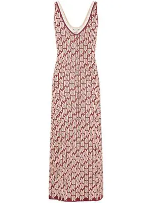Rabanne Monogram-pattern Midi Dress