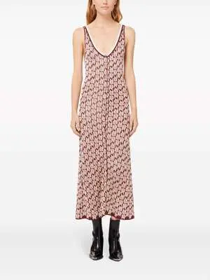Rabanne Monogram-pattern Midi Dress