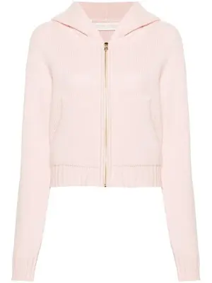 Palm Angels Logo-embroidered Cropped Hoodie - Pink