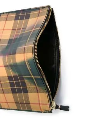 Comme Des Garçons Tartan Check Pouch - Yellow