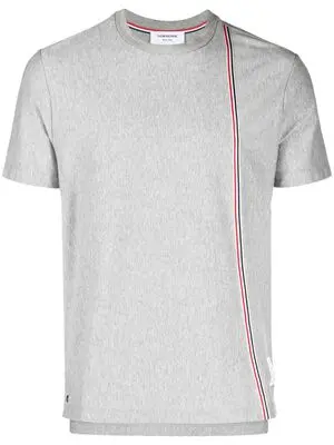 Thom Browne Rwb Stripe Cotton T-shirt - Grey