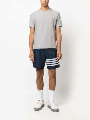 Thom Browne Rwb Stripe Cotton T-shirt - Grey