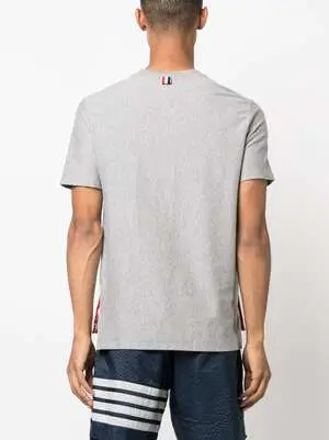 Thom Browne Rwb Stripe Cotton T-shirt - Grey