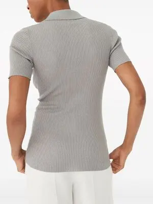 Brunello Cucinelli Fine-ribbed Polo Top